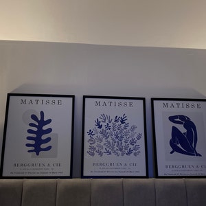 Navy Blue Wall Art Blue Prints Matisse Blue Print Set of 3 - Etsy