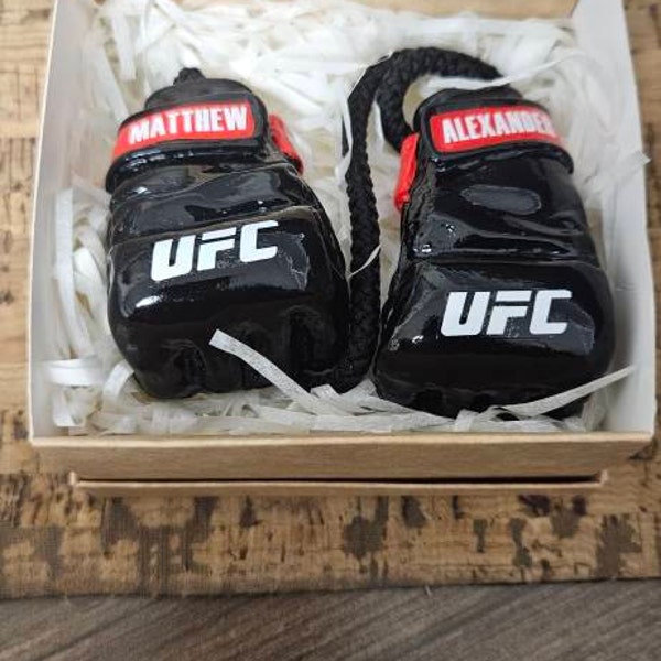Personalized MMA Fighter Gloves Car Charm: Exclusive Custom Name UFC ...