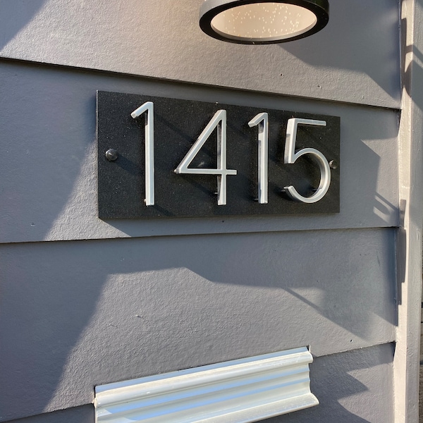 Metal House Number Sign | Housewarming Gift | Modern House Numbers ...