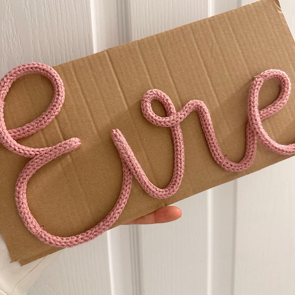 Knitted Name Sign,custom Wire Name,gifts for Kids,rope Words,nursery ...