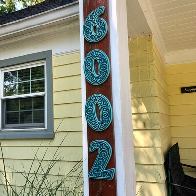 Ceramic House Number 2, Turquoise - Etsy