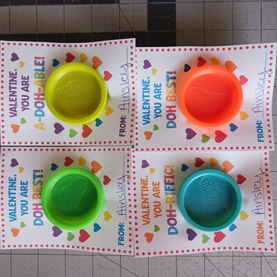 Playdoh Valentines, Printable Valentine Cards, Non-candy Valentine ...