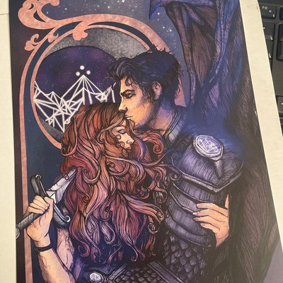 Azriel and Gwyn From the ACOTAR Series, Gwynriel Illustration, A Court ...