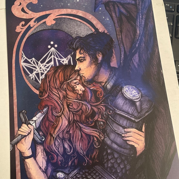 Azriel and Gwyn From the ACOTAR Series, Gwynriel Illustration, A Court ...
