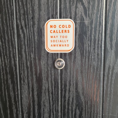 Funny No Cold Callers Sticker / Red No Soliciting Sign - Etsy