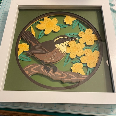3d Carolina Wren Shadow Box Svg, Bird Shadow Box Svg, Wren Svg, 3d ...