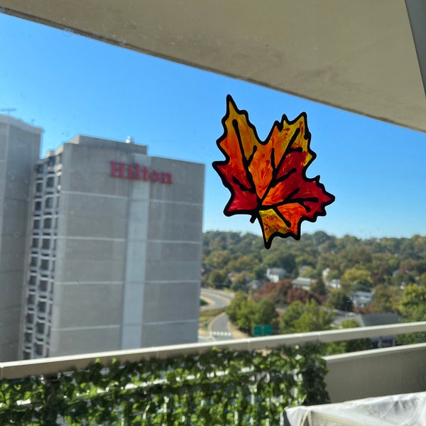 Gallery Glass Window Clings for Fall, Maple Leaf - Etsy