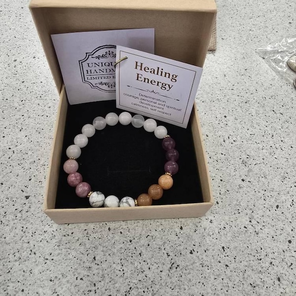 San Benito Medalla Rose Quartz and Amathys Natural Gemstone Bracelet ...