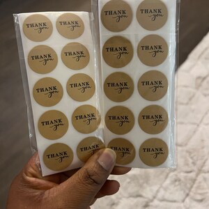 Brown Rustic Thank You Sticker Business Professional Kraft Stickers ...
