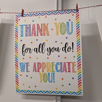 Appreciation Week Printable Sign Teacher and Staff Employee, Instant ...