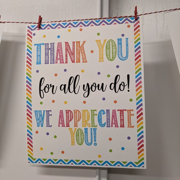 Appreciation Week Printable Sign Teacher and Staff Employee, Instant ...