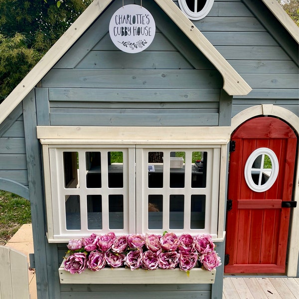 Personalised Cubby House Sign Floral Design-laser Cut-kids Gift-wall ...