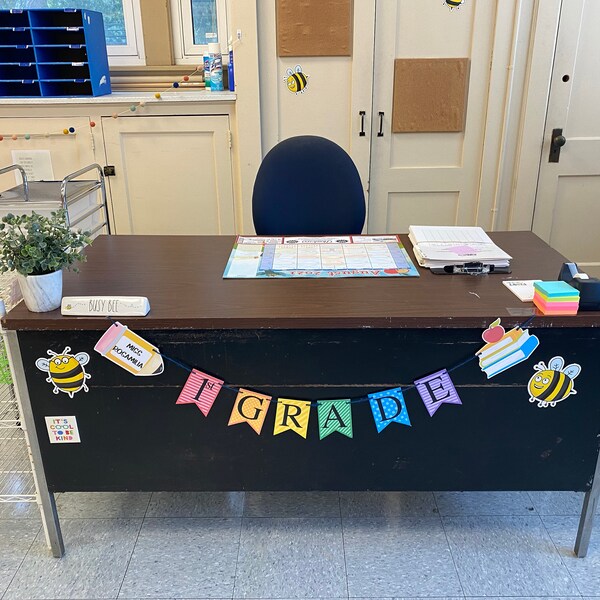 Teacher Name and Grade Banner: Customize It With Your Grade, Class Name ...