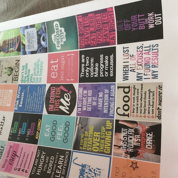 Fitness and Diet Motivation Stickers for Life Planners and Journals ...