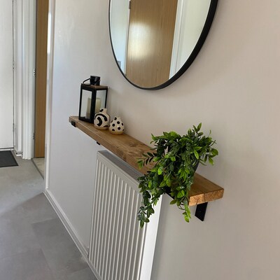 Hand Crafted Rustic Reclaimed Solid Pine Timber Radiator Shelf - Etsy UK