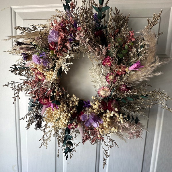 Spring Wreaths, Handmade Wreaths,dry Wreath,artificial Flowers Wreath ...