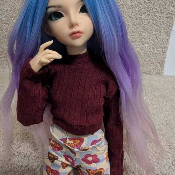 SLIM MSD BJD Minifee 1/4 Frozen Blue Midi Skirt - Etsy