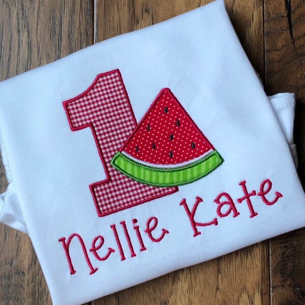 Watermelon Number Birthday Applique Machine Embroidery Design 4 Sizes ...