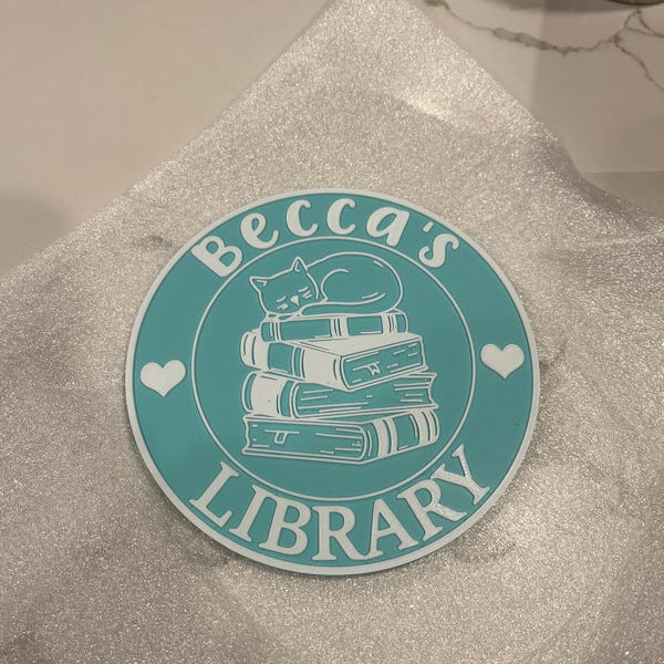 Library Street Sign Bookshelf Sign Personalized Laser Engraved Bookish ...