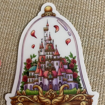 Beasts Castle Terrarium Transparent Sticker/ Beauty and the Beast Belle ...