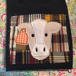 ITH Cow Raggy Applique DIGITAL Embroidery Design - Etsy