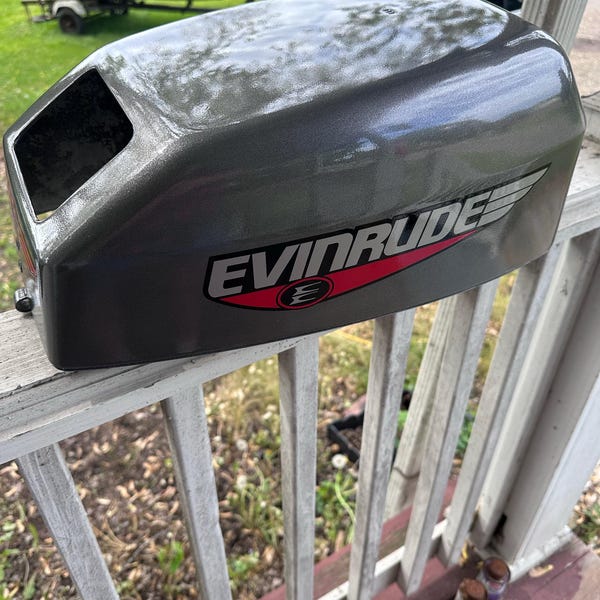Evinrude Vintage Outboard Motor 9.9 HP Decal Kit Blue and Red + Free ...