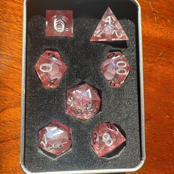Arcane Eye Sparkling Layered Semi-translucent Dice Set Glitter Blue and ...
