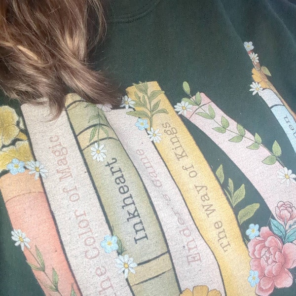 Custom Bookshelf Sweatshirt, Personalized Book Crewneck, Book ...