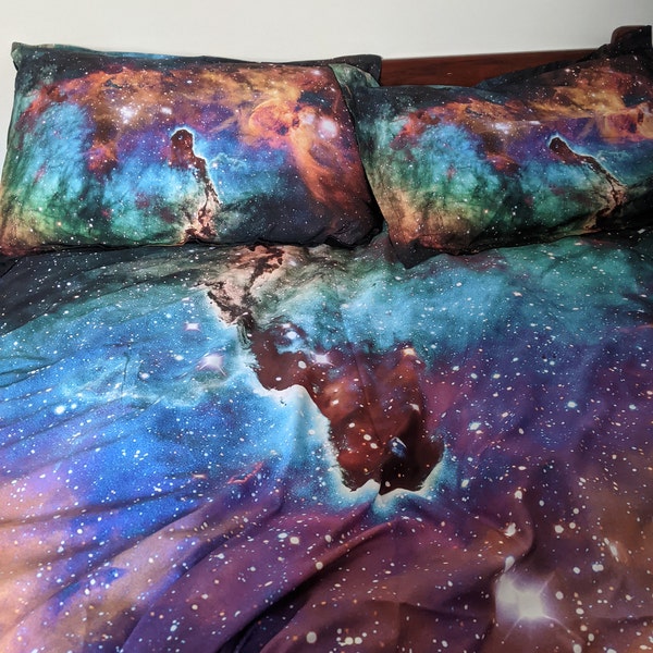Colorful Nebula Bedding Set, Galaxy Duvet Cover Set, Deep Space Bedding ...