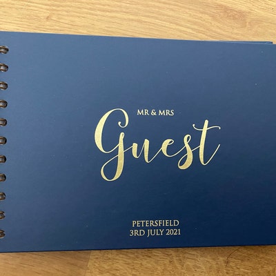 Personalised Script Guest Book, Wedding Guest Book, Custom Guest Book ...