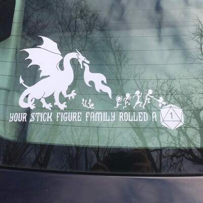 Dungeons and Dragons Your Stick Figure Family Rolled a 1 / D20 Vinyl ...