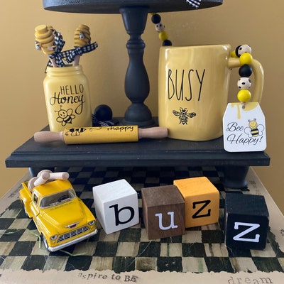 Black and White Farmhouse Tiered Tray Decor Set//farmhouse Decor// Rae ...