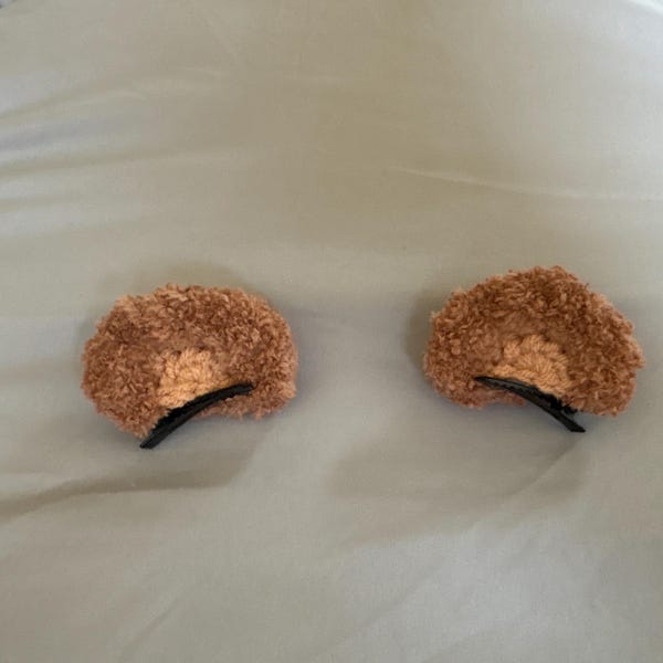 Crochet Bear Ear Hair Clips - Etsy