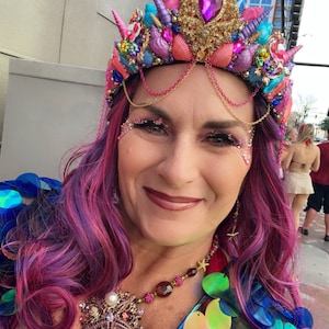 Rainbow Pride Crown Mermaid Crown Gem Crown Crystal Crown Festival ...