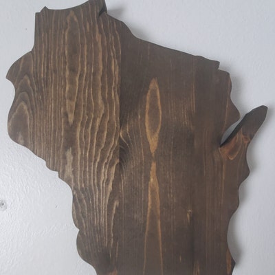 Wisconsin Rustic Wood State, Wooden Wisconsin State, Rustic Wisconsin ...