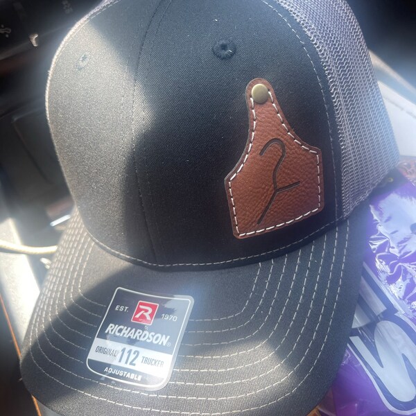 Customizable Cow Tag Hat Adult Cattle Tag Cap Richardson 112 or Flat ...