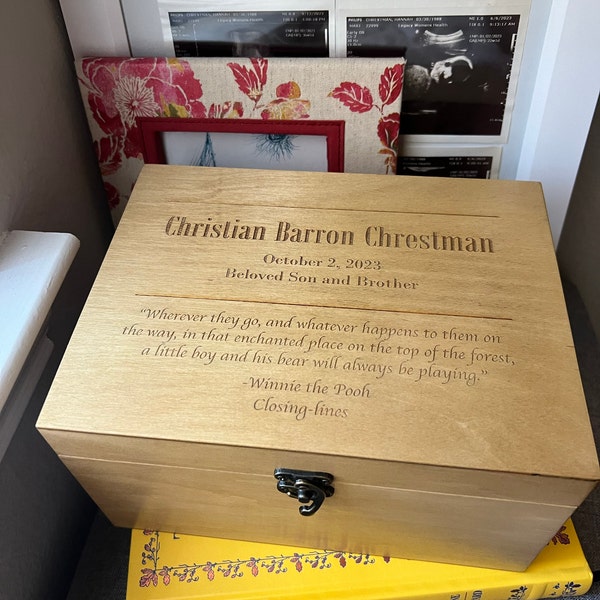 Custom Quote Wooden Box, Memory Box, Custom Engraved Jewelry Box ...