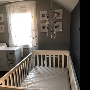 Space Baby Mobile, Moon Cot Mobile, Blue Grey Mobile, Stars Cot Mobile ...