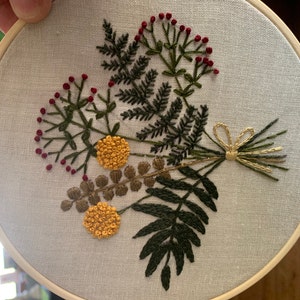 Set of 2 Oval Botanical Hand Embroidery Designs Wildflower - Etsy