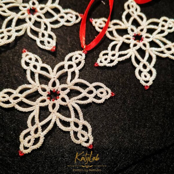 Tutorial, Pattern for Tatting Shuttle Christmas Snowflake, Christmas ...