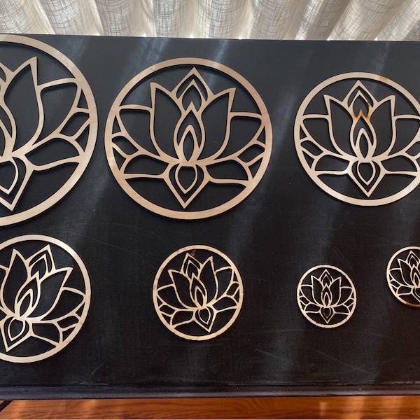 Lotus in Circle #1 Laser Cut Out Unfinished Wood Shape Craft Supply - Etsy