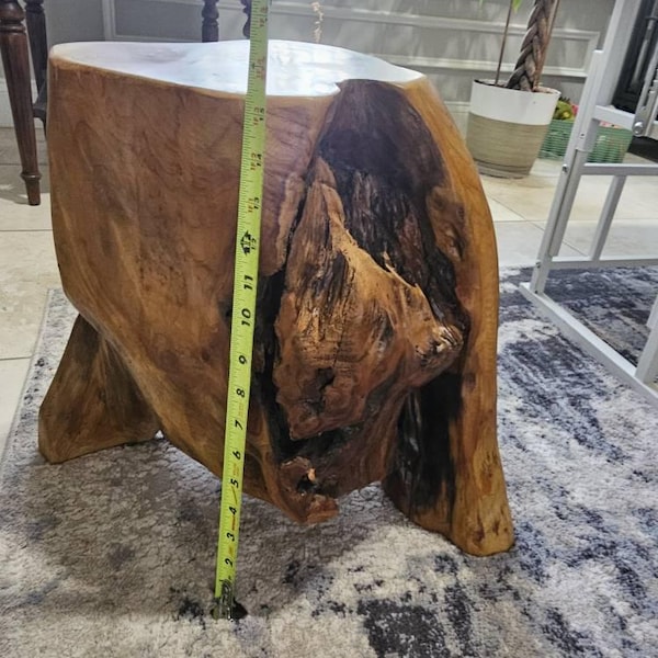 Handcrafted Cedar Root Stool: Rustic Accent Table or Plant Stand ...