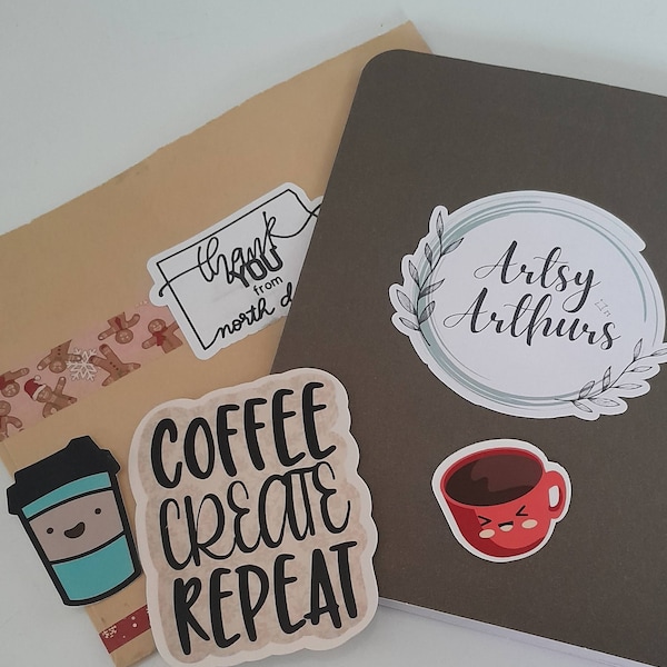 Coffee Sticker,coffee Addict Sticker Pack,coffee Decal,artsy Arthurs ...