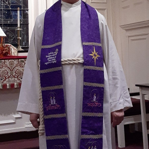 CUSTOM CREATED Clergy STOLE for Ordinary Times...episcopalian ...