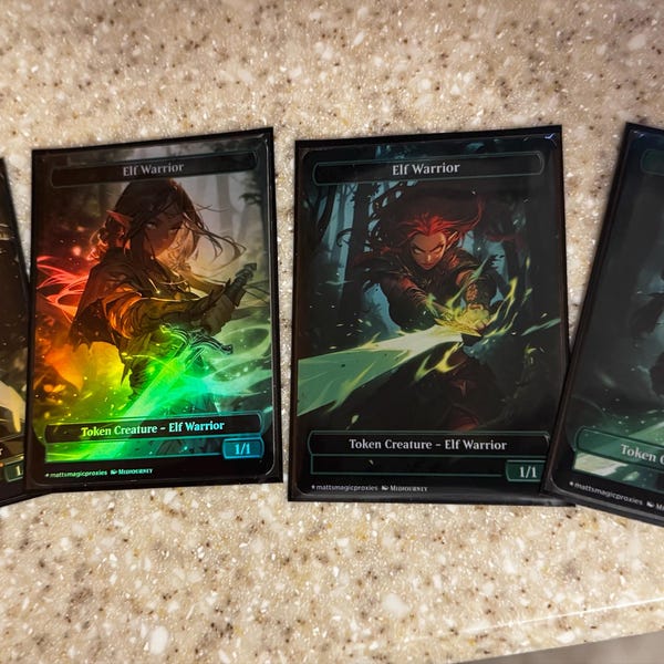 Custom Anime Style Elf Warrior Proxy Tokens (foil or Non Foil ...