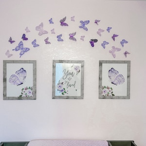 Pink Wall Decor, Butterfly Wall Stickers, Pink Room Decor, Pink Wall ...