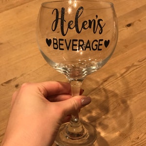 Gin Glass Decal Gin Glass Sticker Names for Drinks Glasses - Etsy