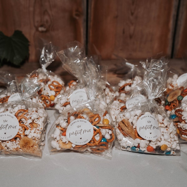 The Perfect Mix Stickers || Personalized Wedding Trail Mix Favors - Etsy