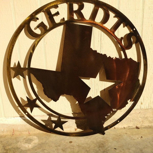 Custom Personalized Steel Texas State Address Plaque House Sign Marker ...