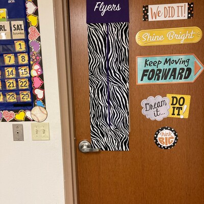 Zebra Printclassroom Door Safety Curtainlockdown Shadefan-out Shade - Etsy